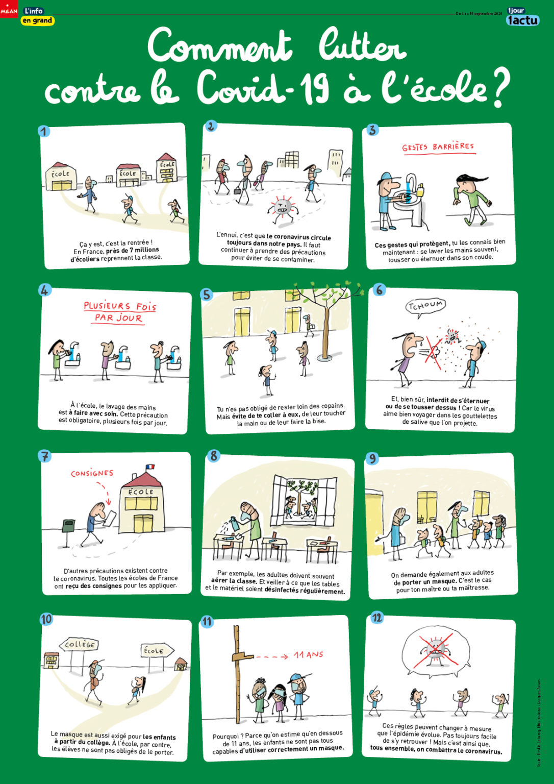Pour lutter ensemble contre le Covid-19 à l'école, affichez le poster d ...